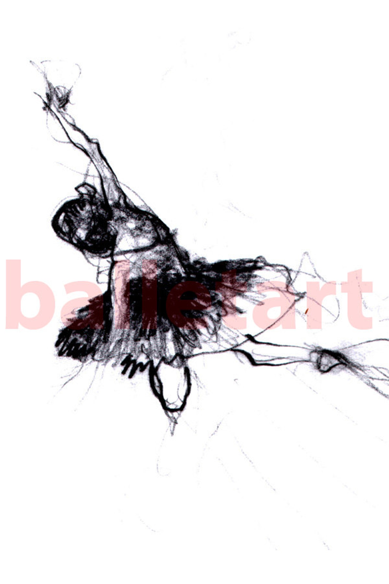 The Dancer, Ballet Art, Art Print, Wall Art, Hand Drawing, Charcoal ...