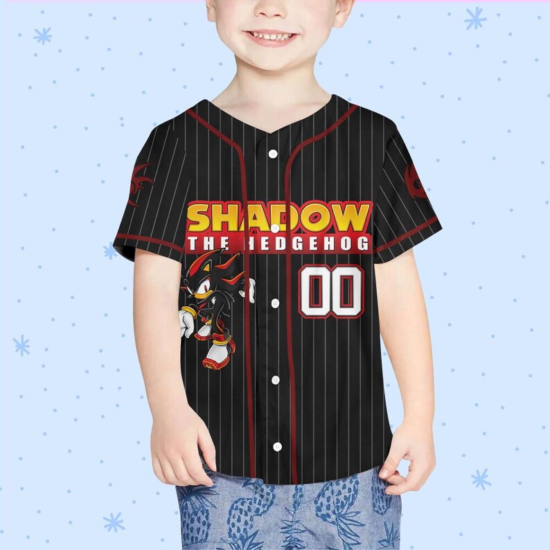 Personalize Sonic Shadow Baseball Jersey, Shadow the Hedgehog Shirt ...
