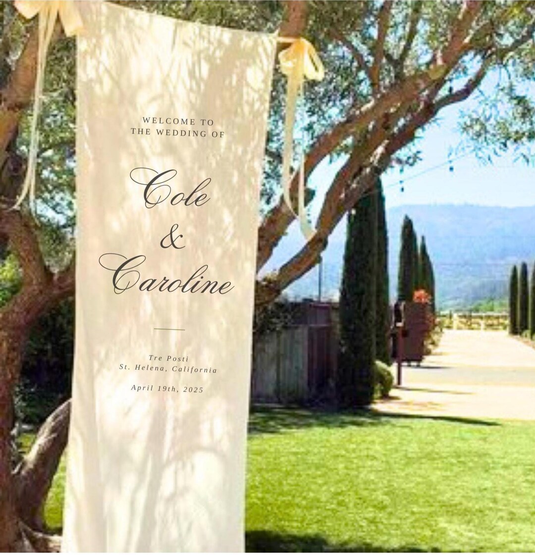 Custom Linen Wedding Sign | Personalized Linen Welcome Sign | Fabric ...