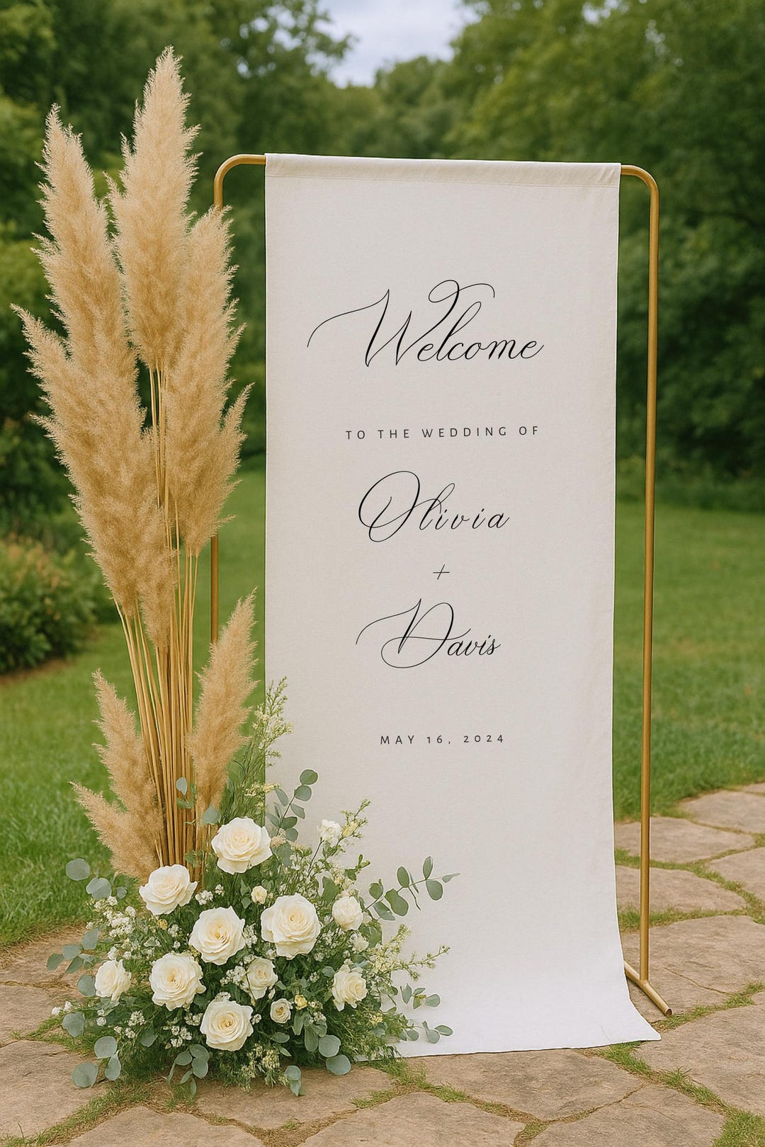 Fabric Welcome Sign, Linen Welcome Sign, Wedding Welcome Sign, Custom ...