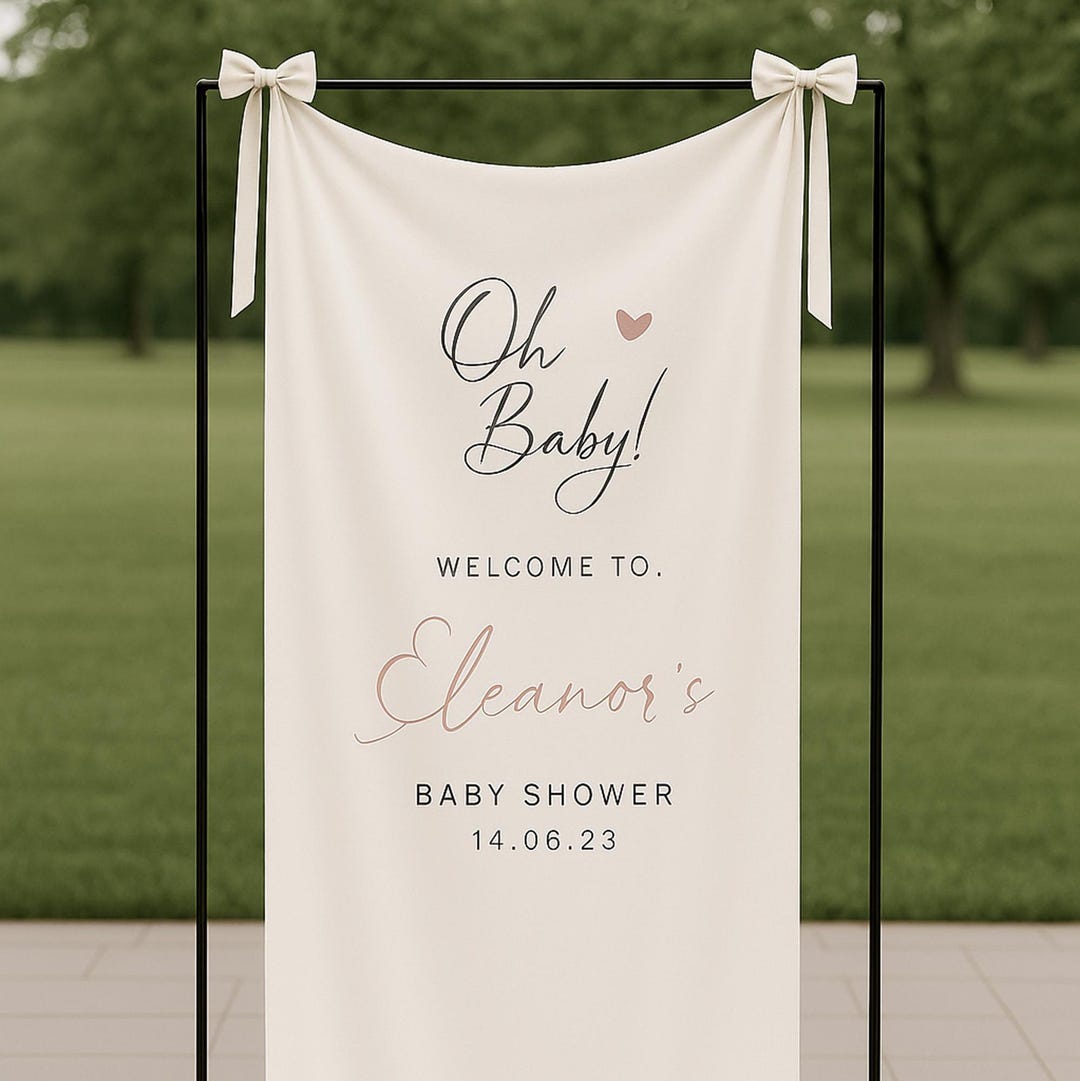 Welcome Sign for Baby Shower, Personalized Fabric Baby Shower Sign ...
