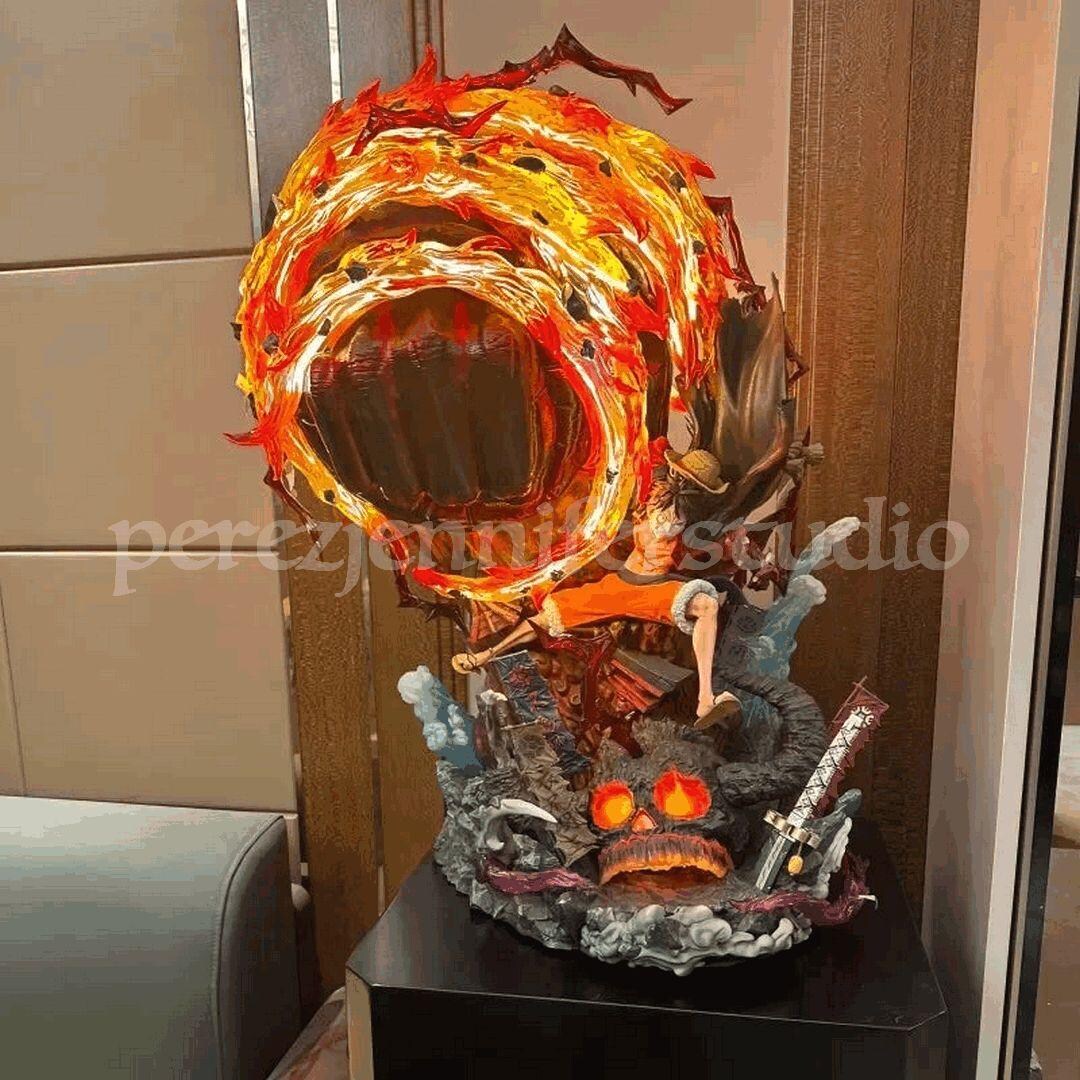 One Piece Luffy Gear 3 LED Red Roc Figurine Gift - Etsy