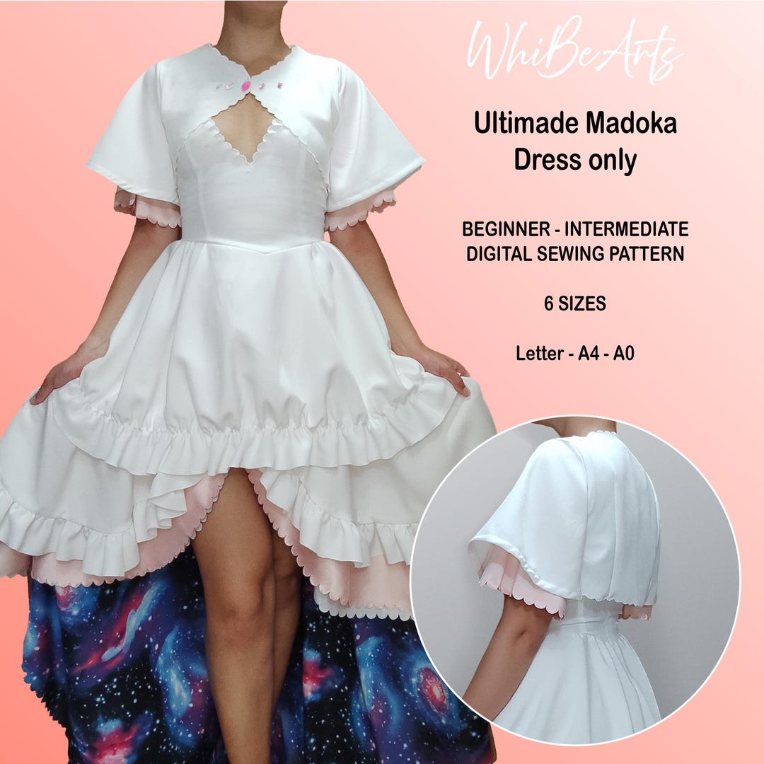 Ultimate Kaname Madoka godoka Cosplay Dress Only PDF Sewing Pattern, 6 ...