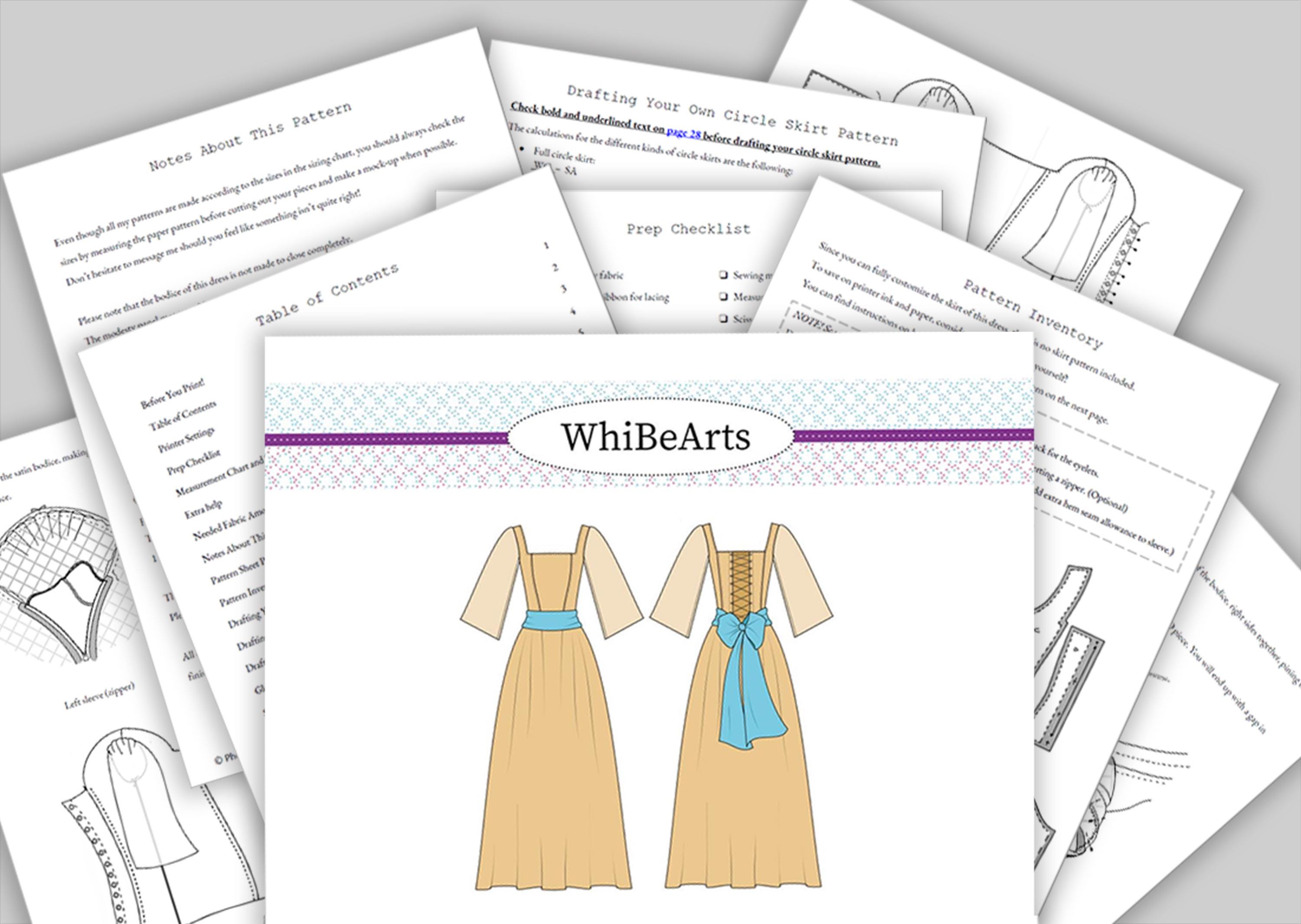 Princess Dress and Crown PDF Sewing Pattern Bundle, Instructions and ...