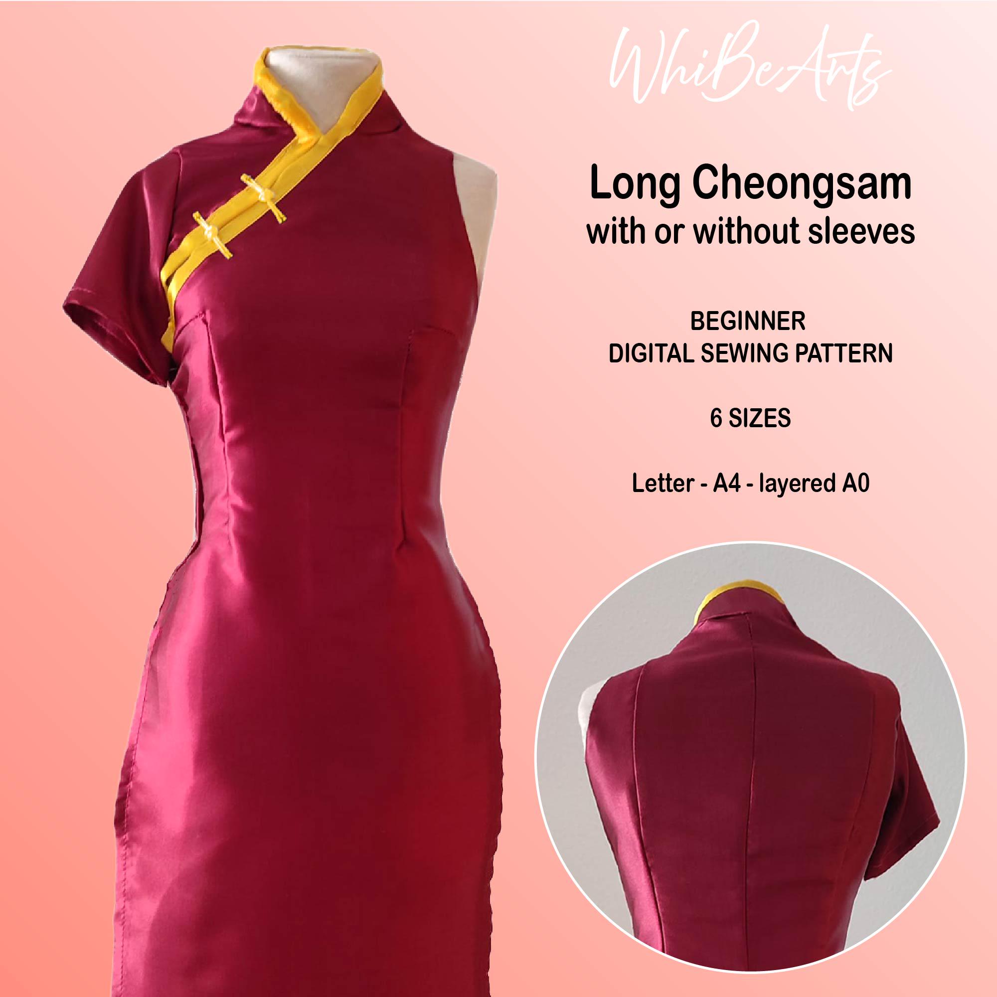 Cheongsam With or Without Sleeves, Adult PDF Cosplay Sewing Pattern, 6 ...