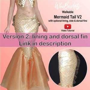 Walkable Mermaid Tail Skirt With Side Fins, Beginner Adult Layered PDF ...
