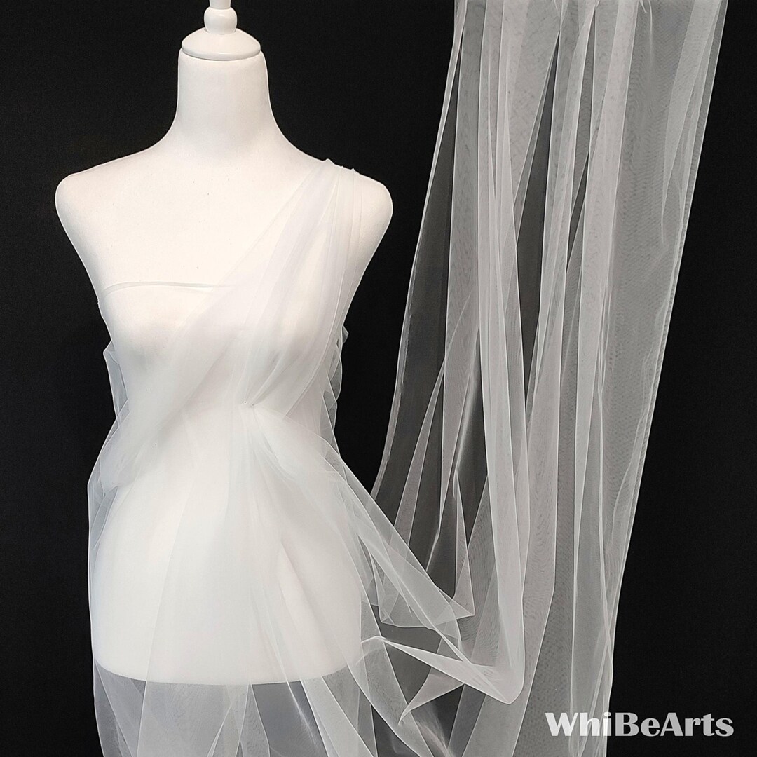 Soft Bridal Veil or Tulle, Sheer Fabric, From 0.5 Yards or 0.5 Meters ...