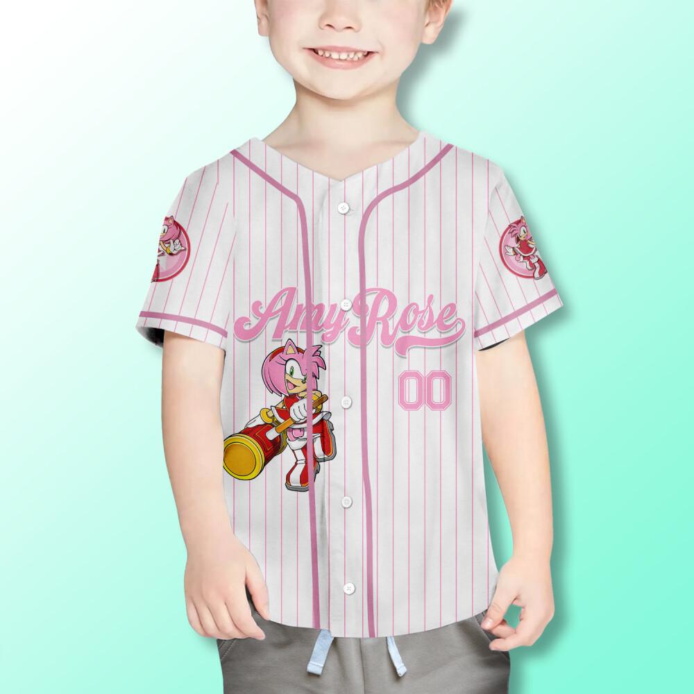 Custom Sonic and Amy Rose Baseball Jersey – Personalized Sonic Birthday ...
