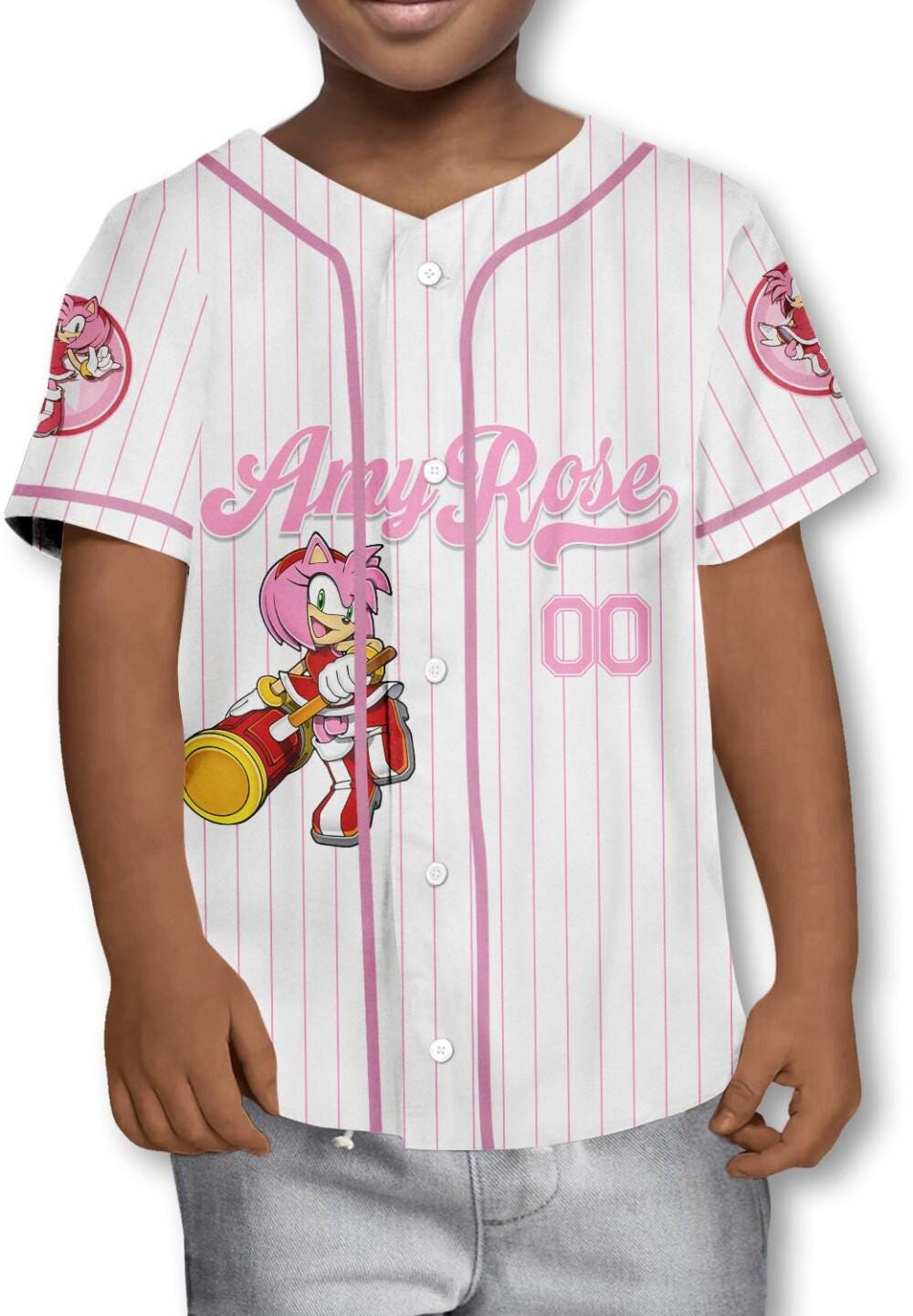 Custom Sonic and Amy Rose Baseball Jersey – Personalized Sonic Birthday ...