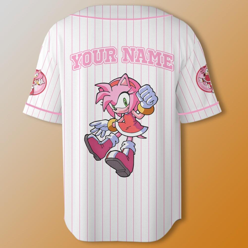 Custom Sonic and Amy Rose Baseball Jersey – Personalized Sonic Birthday ...