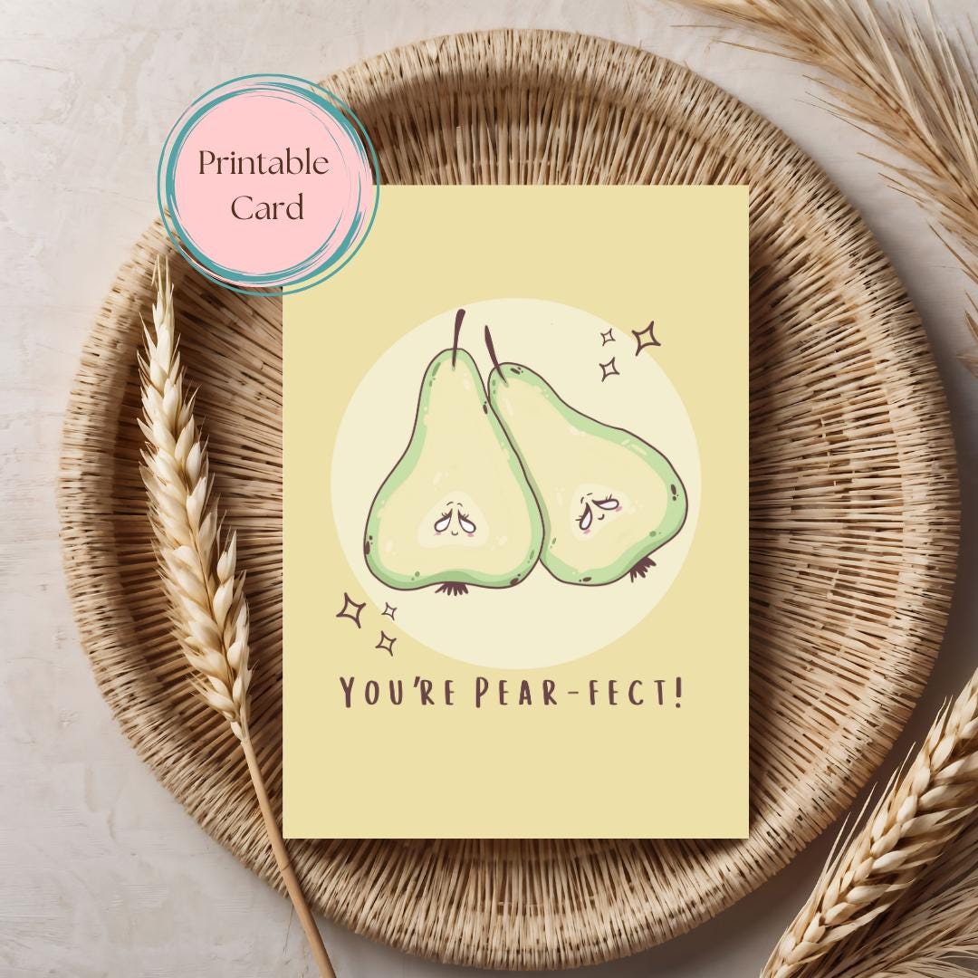 PRINTABLE Funny Pun Thank You Card Youre Pearfect Thank You Card ...