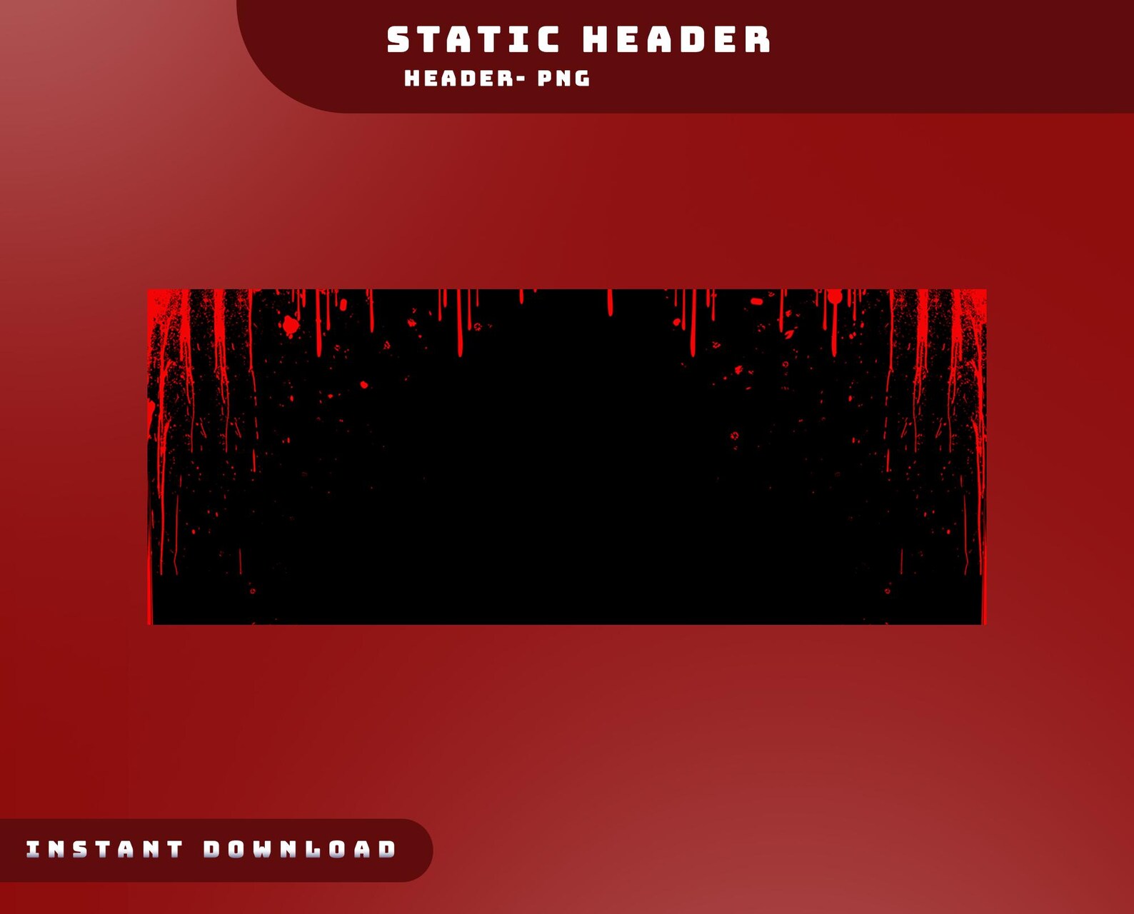 Blood Drip Animated Stream Overlay Package, Red Black Overlay, Bloody ...