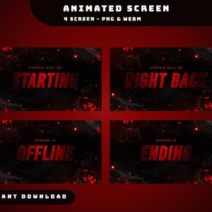 Blood Veil Animated Stream Screen Overlay Package, Crimson Flames ...