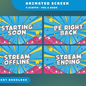 Bubble Pop Animated Stream Overlay Package, Pop Art Overlay, Etsy ...