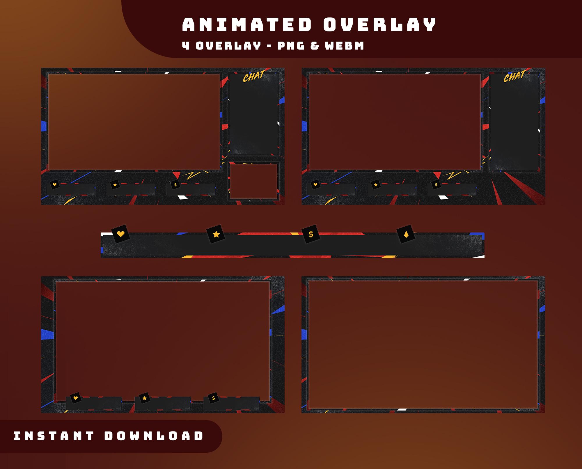 Blast Impact Animated Stream Overlay Package, Explosion Art Twitch ...