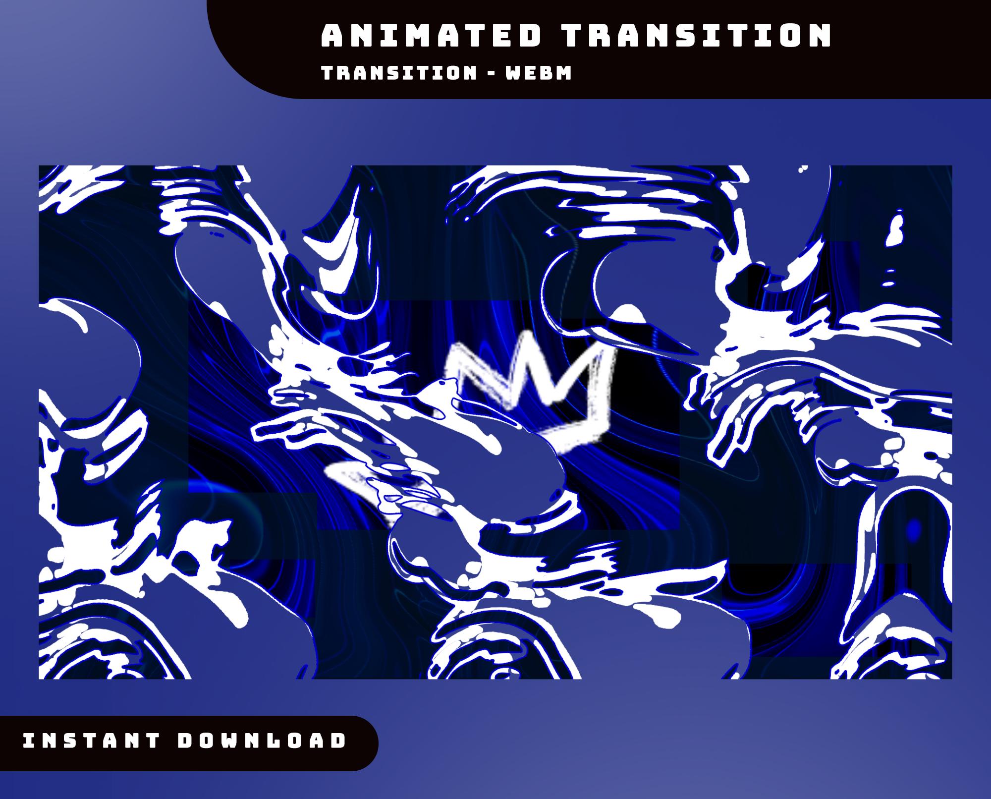 Blue Euphoria Animated Stream Overlay Package, Flow Art Gaming Overlay ...