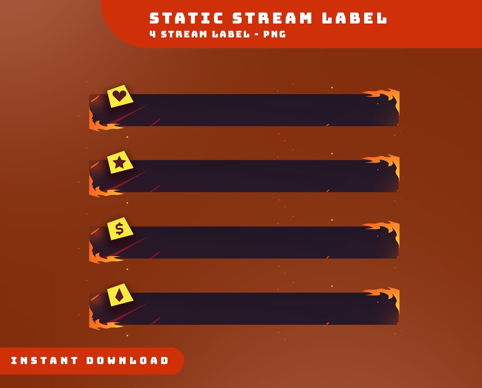 Burning Vortex Animated Stream Overlay Package, Fire Stream Overlay ...