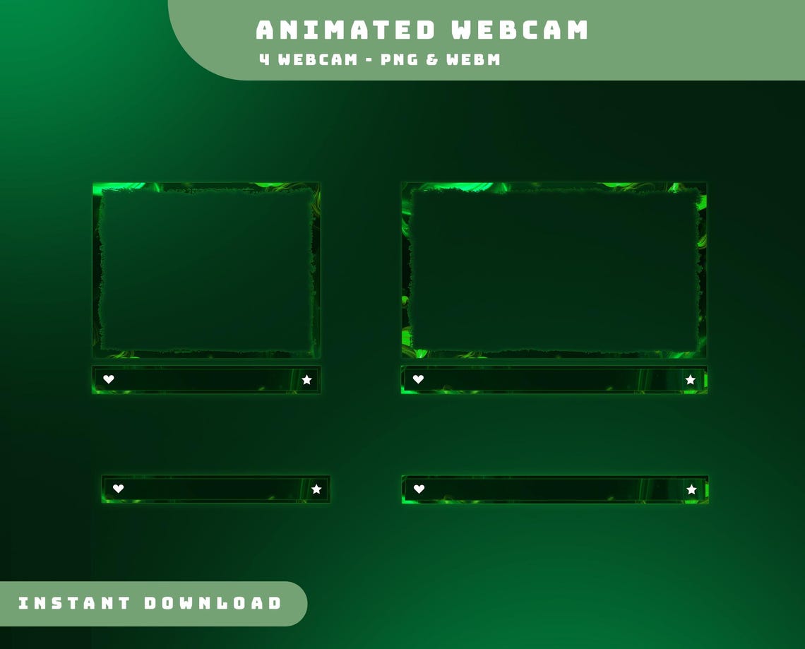 Mystical Green Animated Stream Overlay Package, Green Smoke Overlay ...