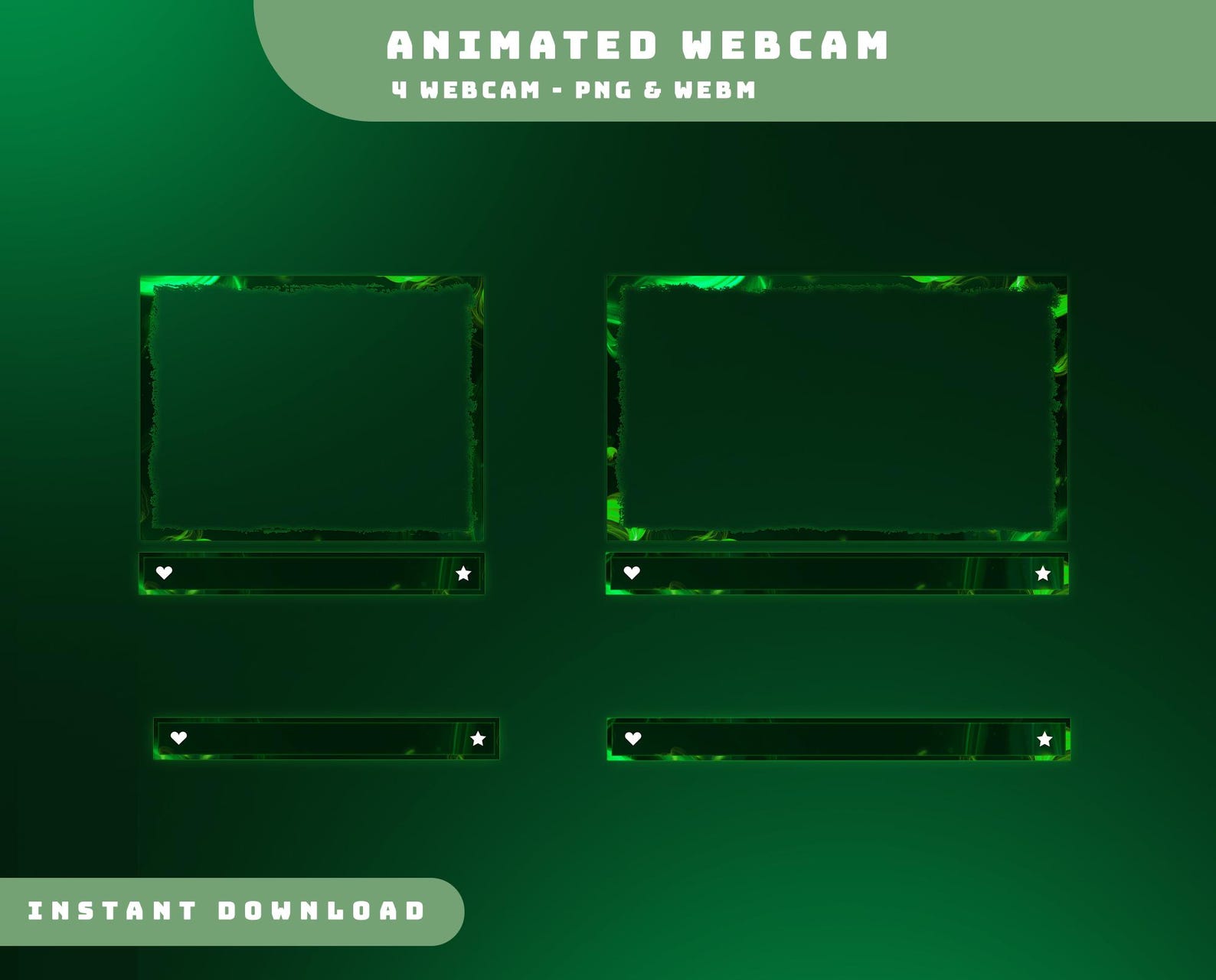 Mystical Green Animated Stream Overlay Package, Green Smoke Overlay ...
