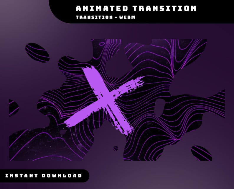 Purple Flux Animated Stream Overlay Package, Purple Streamer Overlay ...