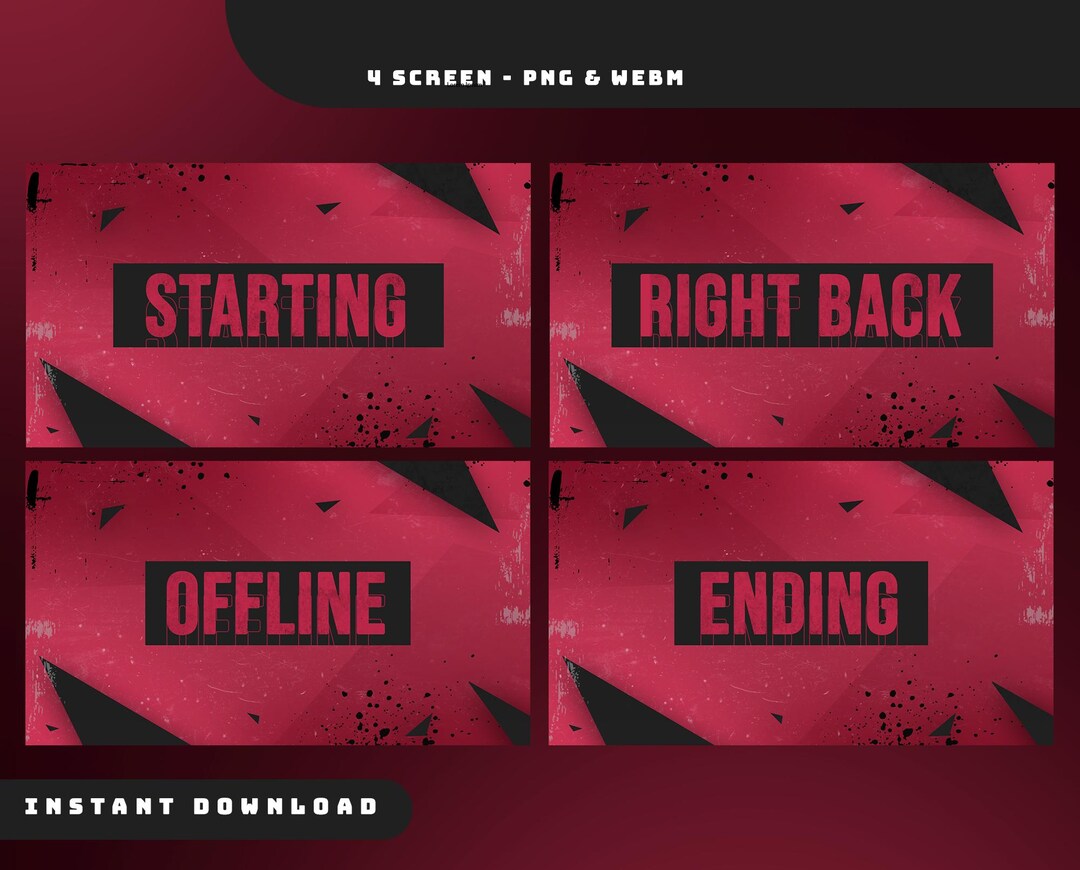 Red Bound Animated Stream Screen Overlay Package, Stream Starting Soon ...
