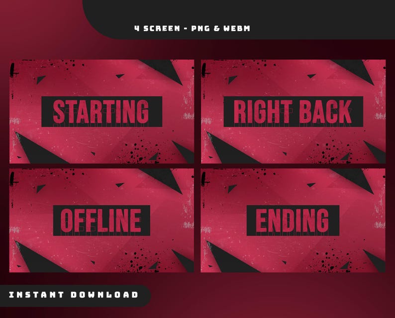 Red Bound Animated Stream Screen Overlay Package, Stream Starting Soon ...