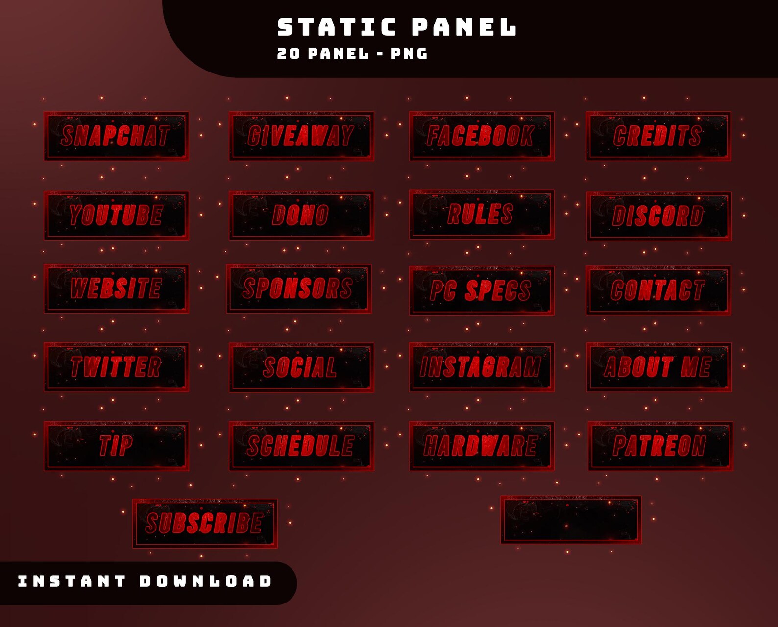 Blood Veil Animated Stream Overlay Package, Crimson Flames Darkness ...