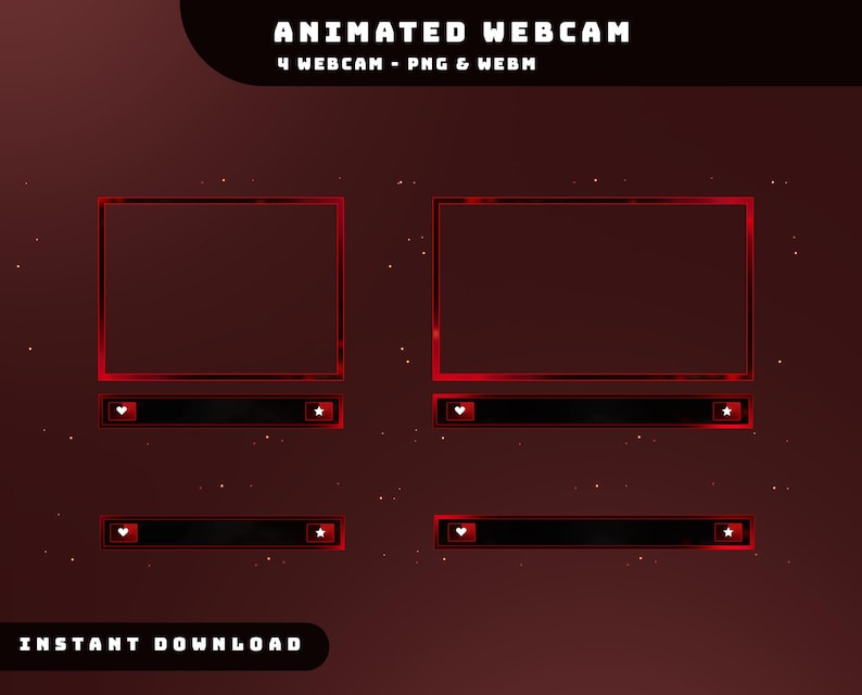 Blood Veil Animated Stream Overlay Package, Crimson Flames Darkness ...