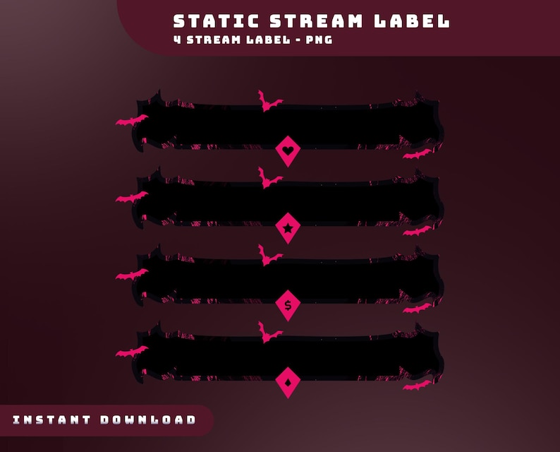 Crimson Caverns Animated Stream Overlay Package, Dark Stream Overlay ...