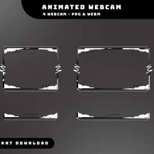 Mono Glitch Animated Stream Overlay Package, Black and White Stream ...