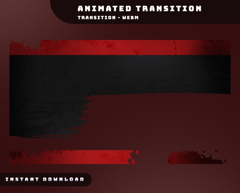 Blood Stain Animated Stream Overlay Package, Red Black Stream, Grunge ...