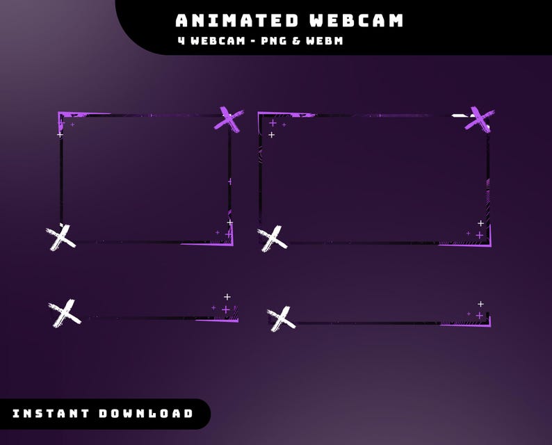 Purple Flux Animated Stream Overlay Package, Purple Streamer Overlay ...