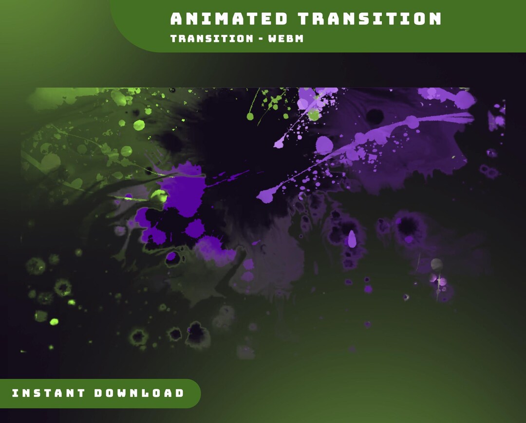 Ink Splatter Animated Stream Stinger Transition Overlay Package ...
