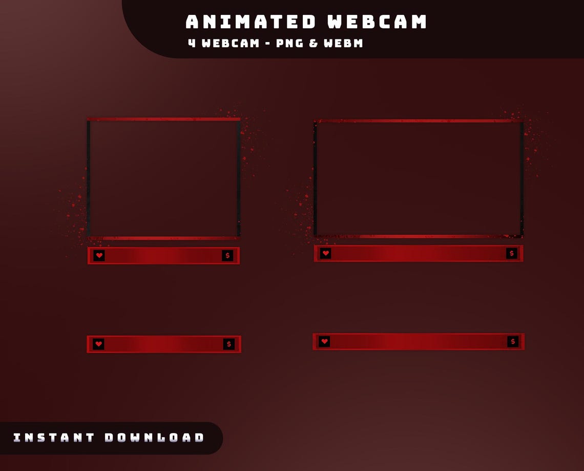 Blood Stain Animated Stream Overlay Package, Red Black Stream, Grunge ...