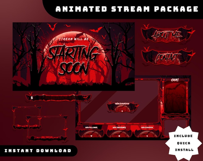 Burning Vortex Animated Stream Overlay Package, Fire Stream Overlay ...