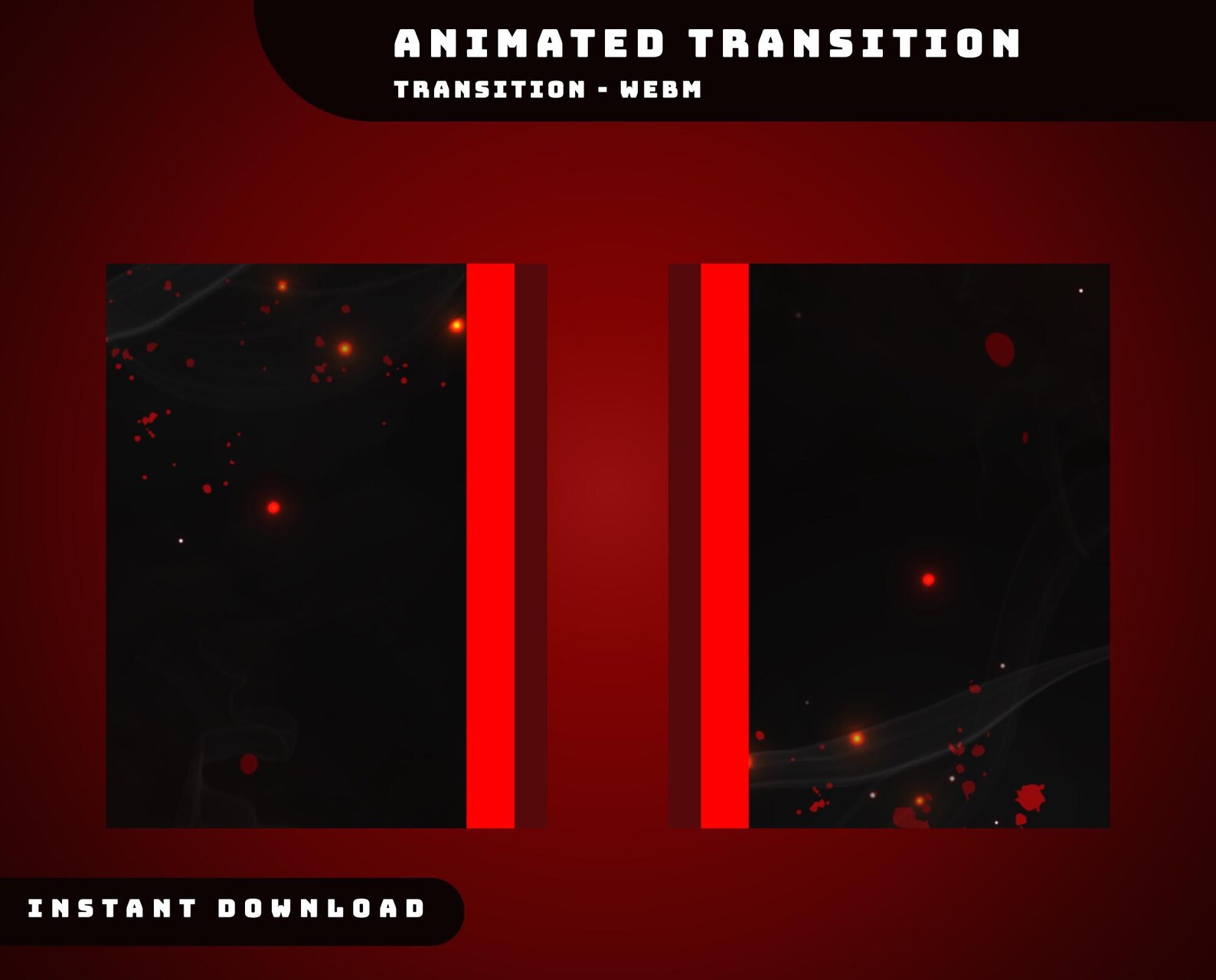 Blood Veil Animated Stream Overlay Package, Crimson Flames Darkness ...