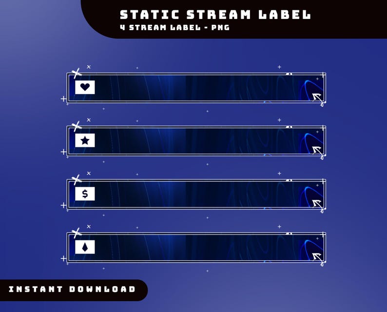 Blue Euphoria Animated Stream Overlay Package, Flow Art Gaming Overlay ...