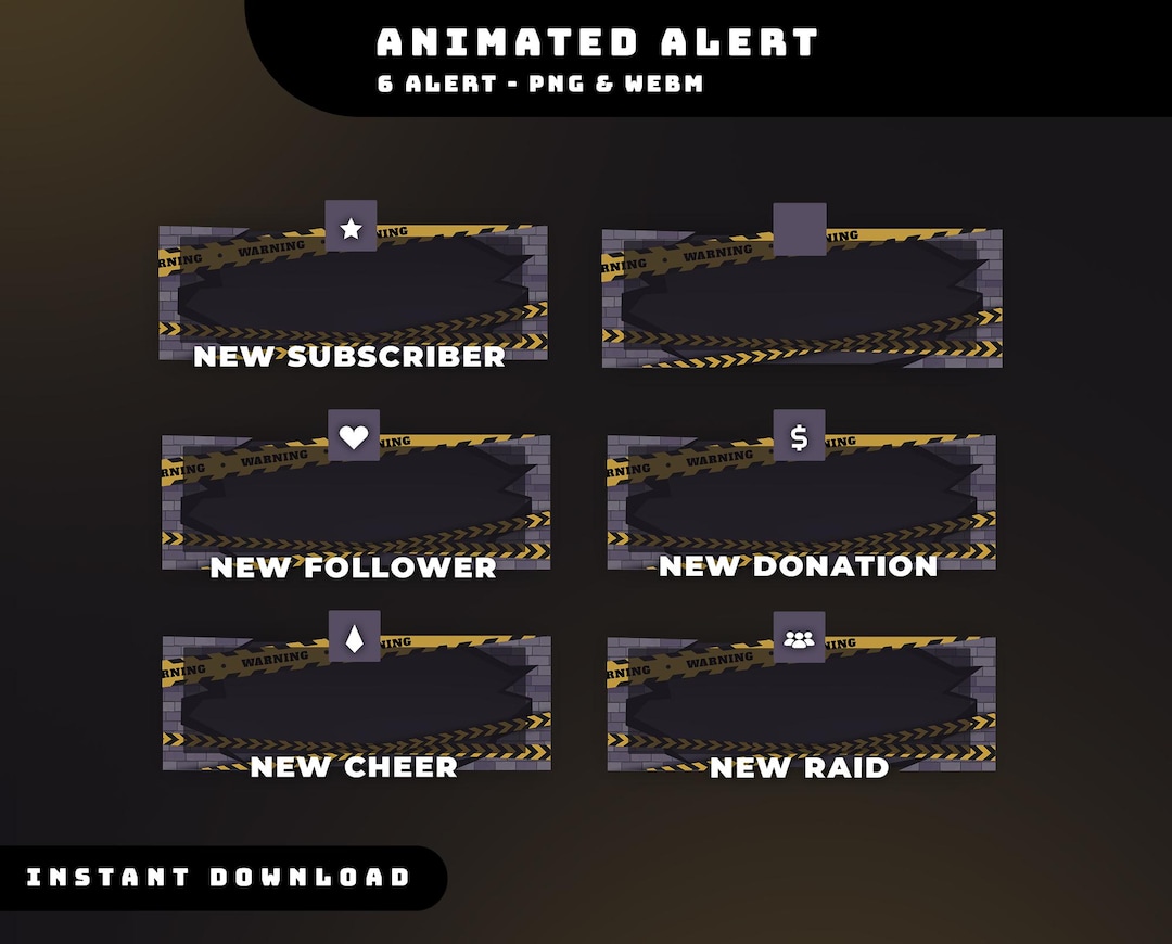 Wall Crash Animated Stream Alert Overlay Package, Wall Smash Alert ...