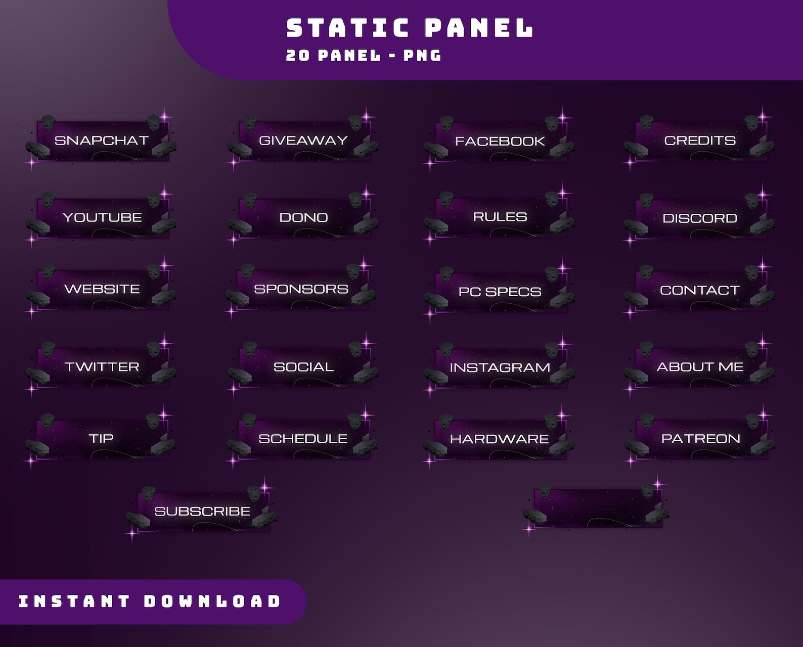 Galaxium Surge Animated Stream Overlay Package, Space Theme Stream ...