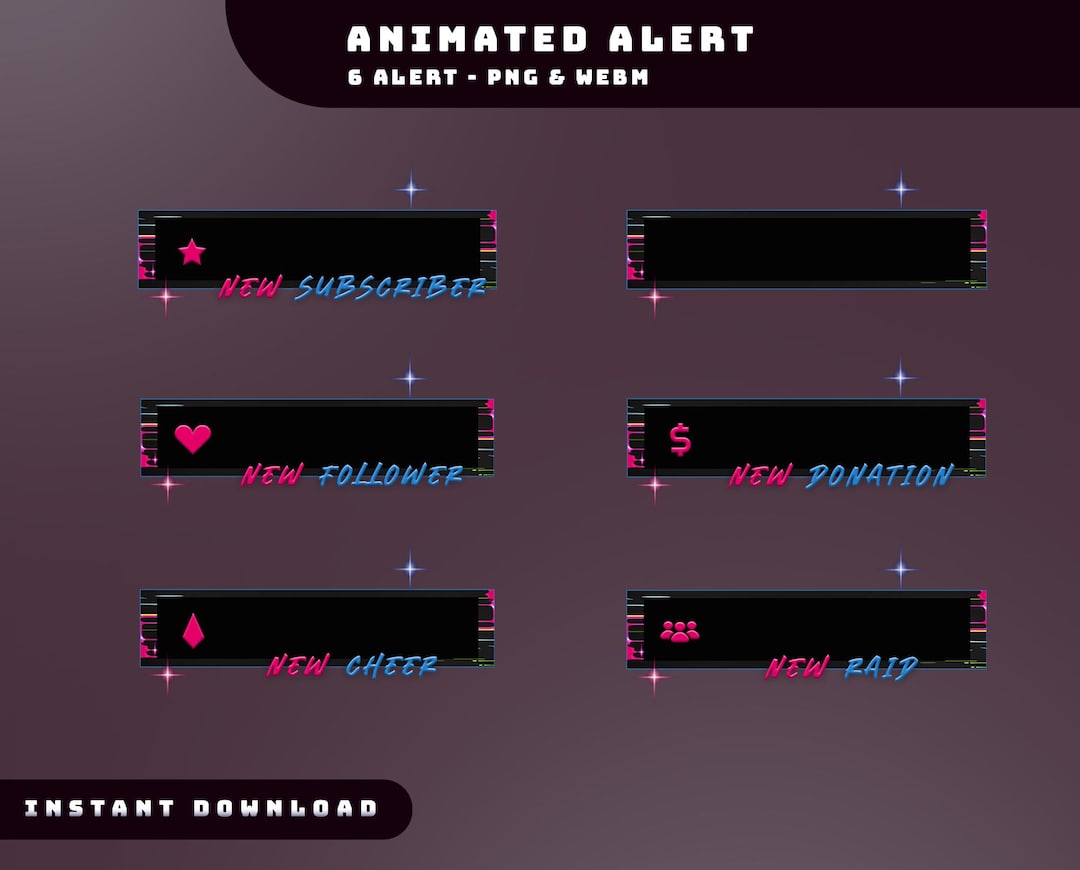 Color Drip Animated Stream Alert Overlay Package, Colorful Alert ...