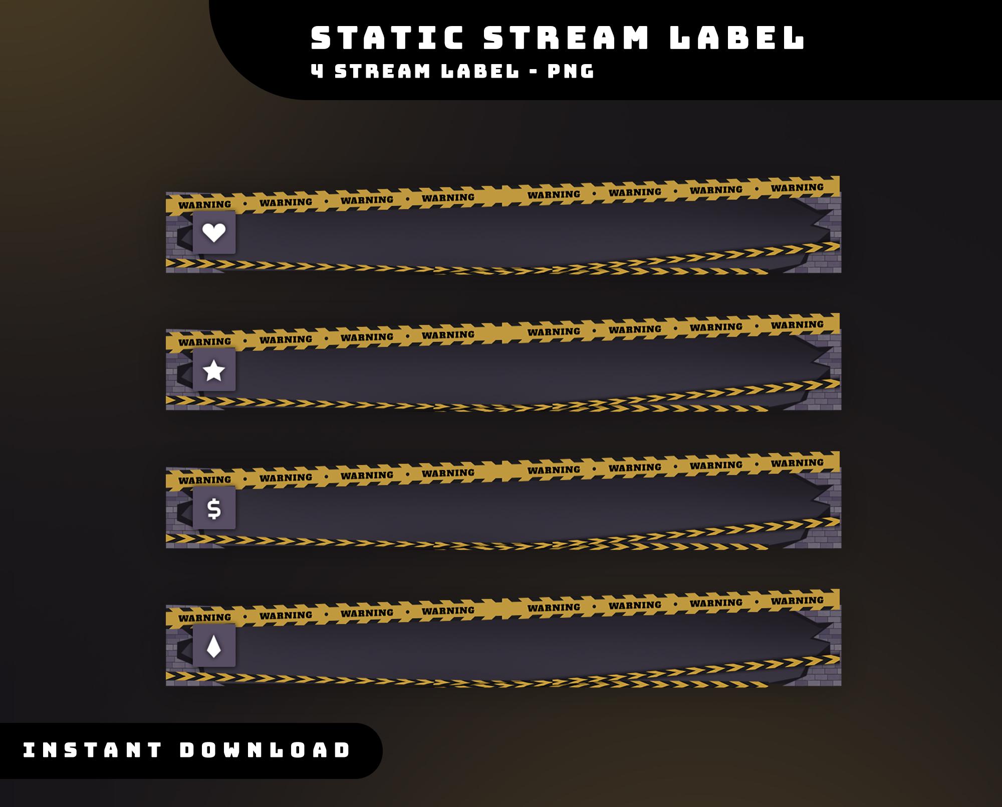 Wall Crash Animated Stream Overlay Package, Do Not Cross Overlay, Dark ...