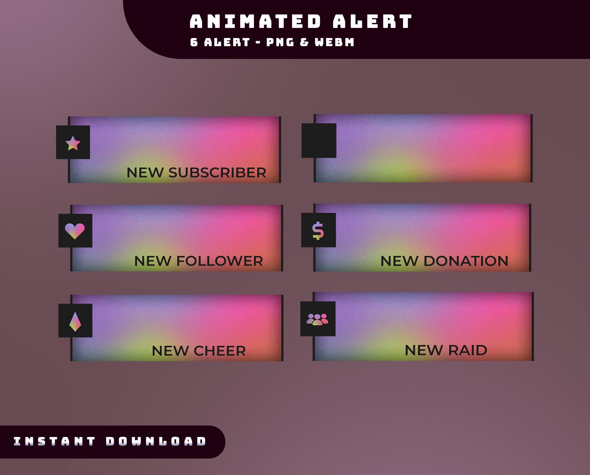Cosmic Haze Animated Stream Overlay Package, Neon Vaporwave Twitch ...