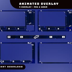 Blue Euphoria Animated Stream Overlay Package, Flow Art Gaming Overlay ...