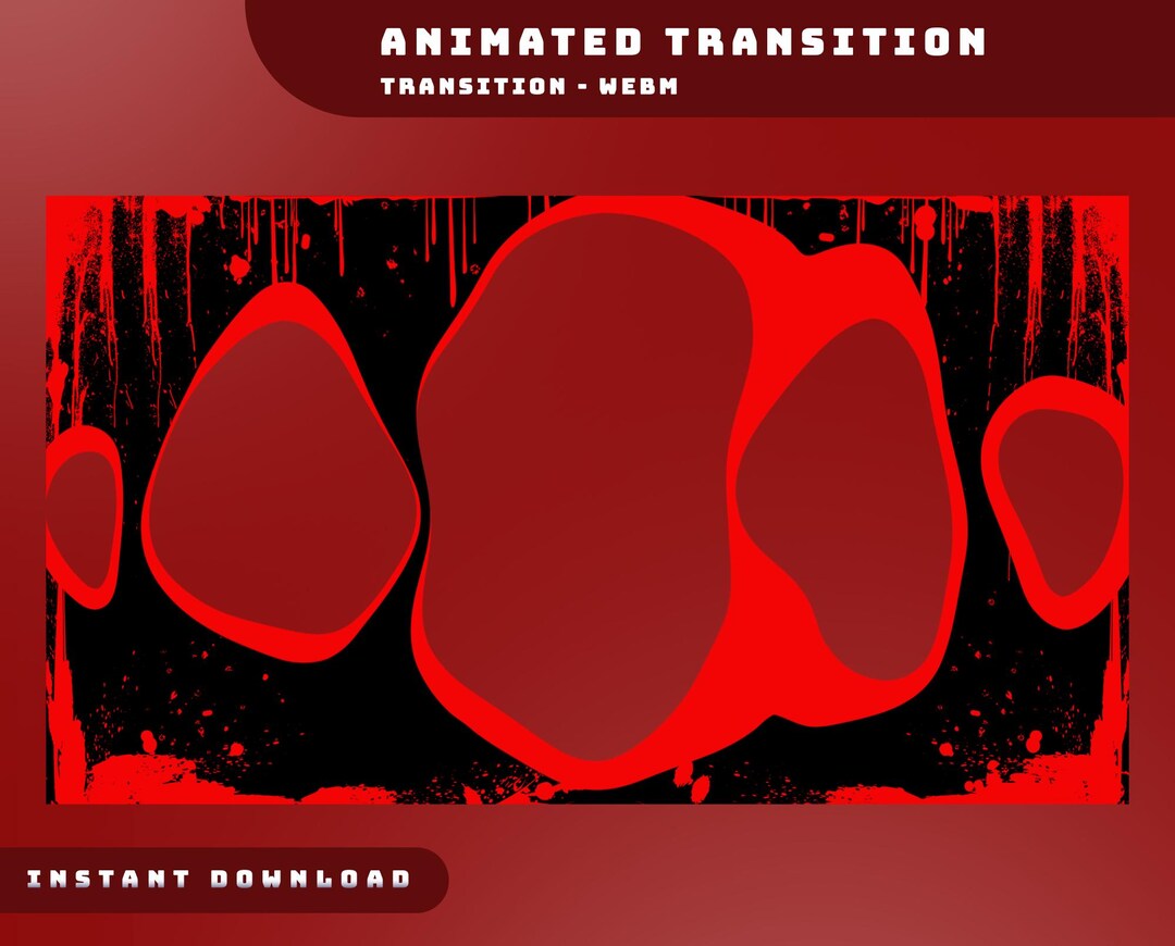 Blood Drip Animated Stream Stinger Transition Overlay Package, Red ...
