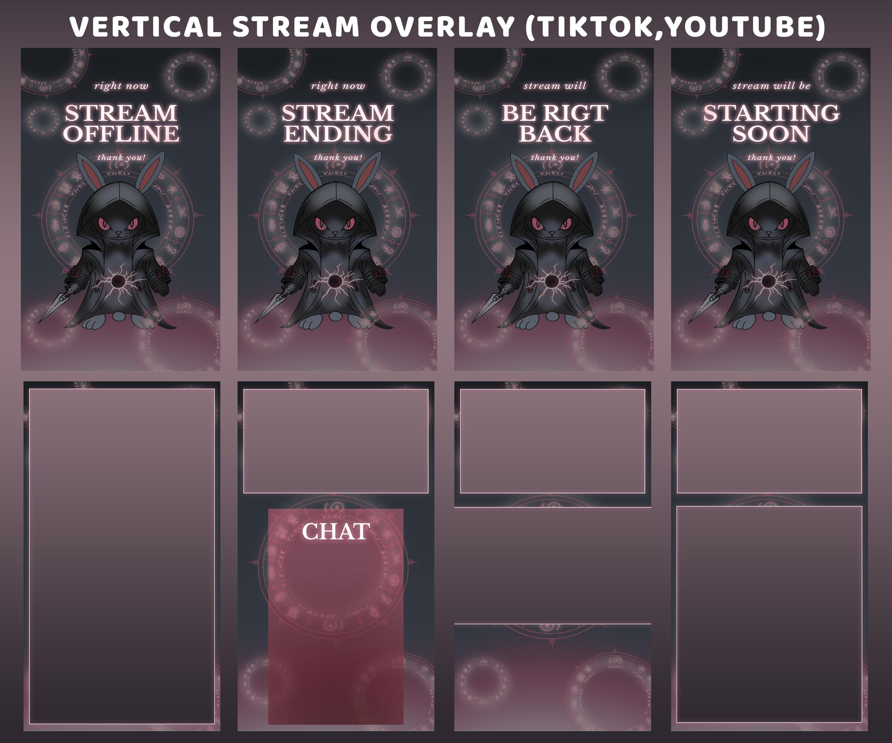 Abyss Bunny Animated Stream Overlay Package, Tiktok Overlay, Schedule ...