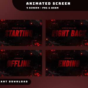 Blood Veil Animated Stream Overlay Package, Crimson Flames Darkness ...