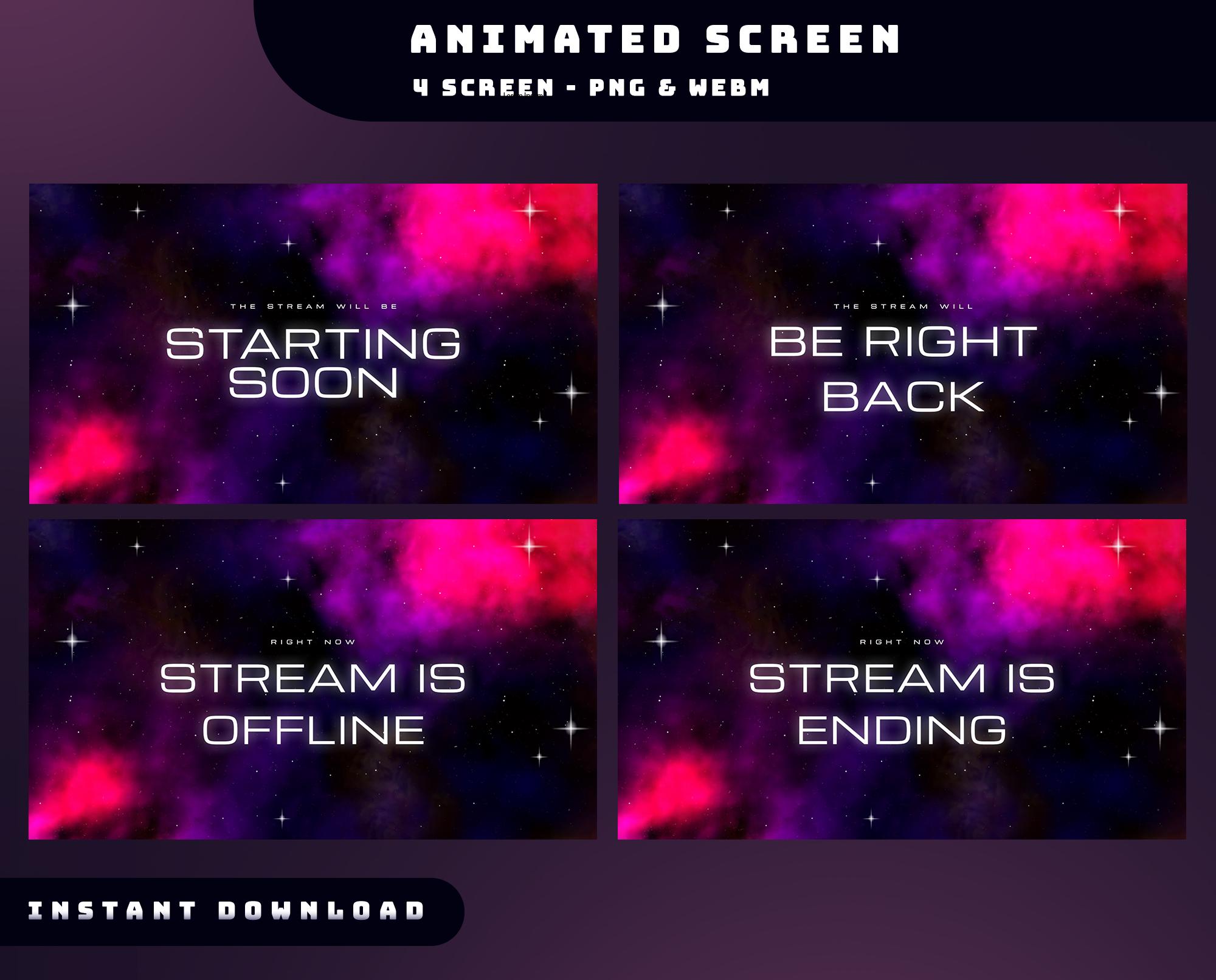 Aurora Void Animated Stream Overlay Package, Galaxy Gradient Twitch ...
