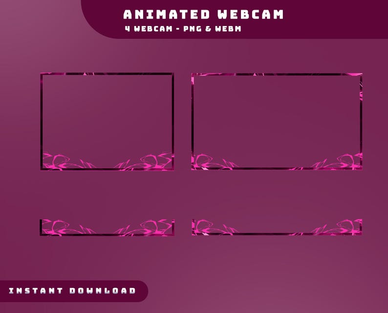 Neon Shards Animated Stream Overlay Package, Neon Pink Stream, Animated ...