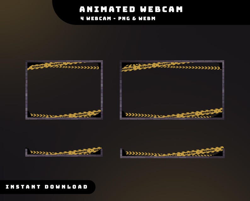 Wall Crash Animated Stream Overlay Package, Do Not Cross Overlay, Dark ...