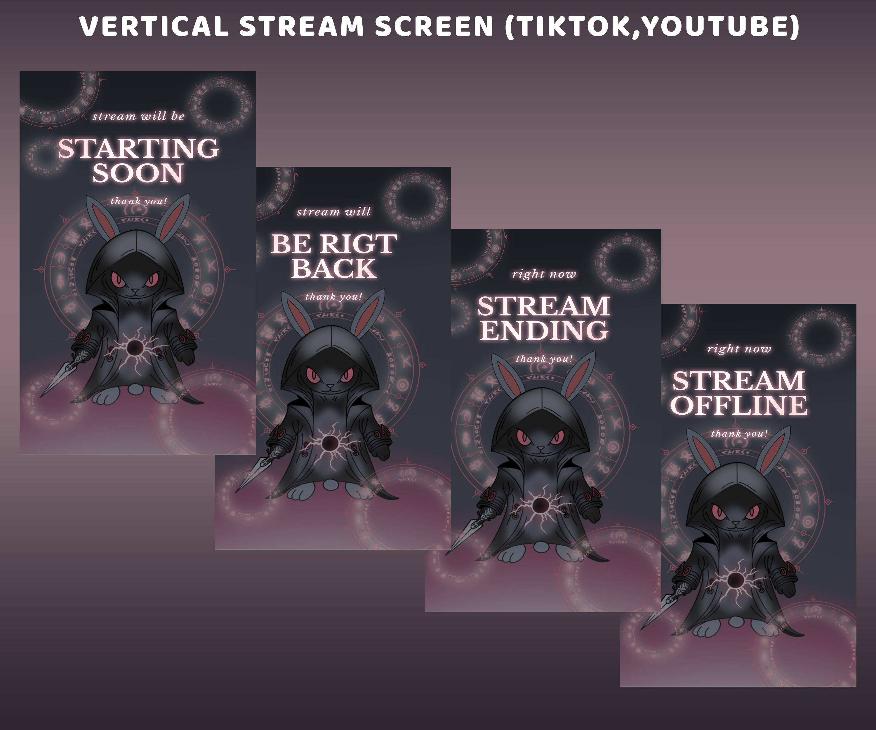 Abyss Bunny Animated Stream Overlay Package, Tiktok Overlay, Schedule ...